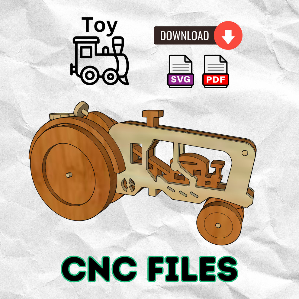 Wooden Toy Tractor CNC Project – Aqua Vitae Woodworks